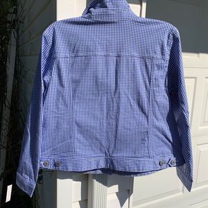 Talbots | Jackets & Coats | Nwt Talbots Blue White Gingham Check Jean ...